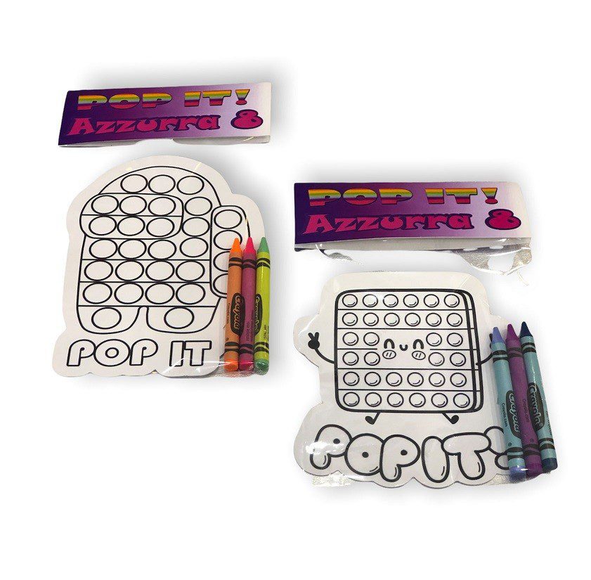 10 KIT DISEGNO POP IT CON COLORI CRAYOLA PERSONALIZZATI GADGET FINE ...