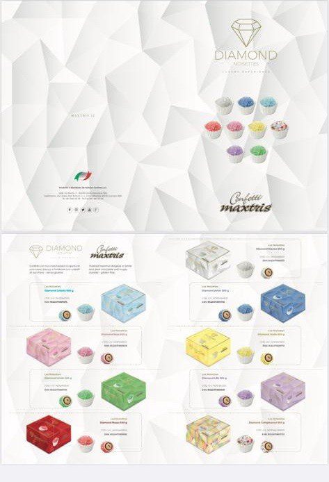 Vassoio Confetti Maxtris Diamond Noisettes Giallo 500 Gr Con Pirottino